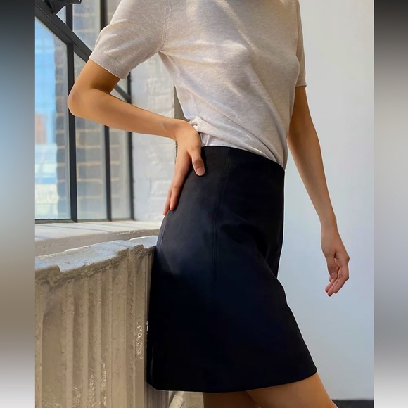 Aritzia | Skirts | Aritzia Skirt Babaton Vegan Suede Modern Mini Skirt Black In Size 2 | Poshmark